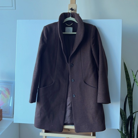 Wilfred | Jackets & Coats | Aritzia Wilfred Brown Wool Coat | Poshmark
